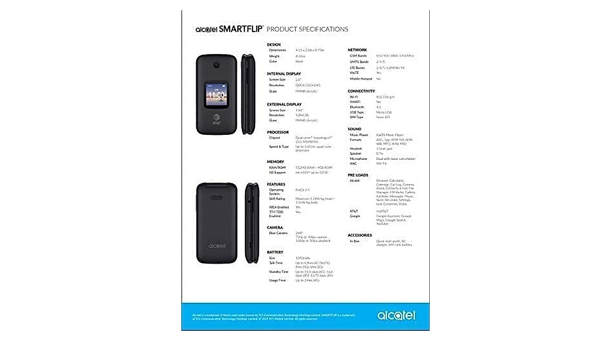 Alcatel SMARTFLIP 4052R - Affordable 4G LTE Flip Phone