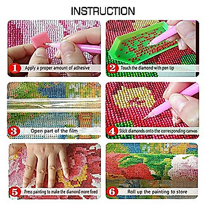 DIY 5D Diamond Art Kits for Adults,Fire Water Angel Magic Wings 5 Piece Multi Full Drill Diamond Embroidery Kit Home Office Wall Art Decor Paint by Numbers 17.7x37.4 inch