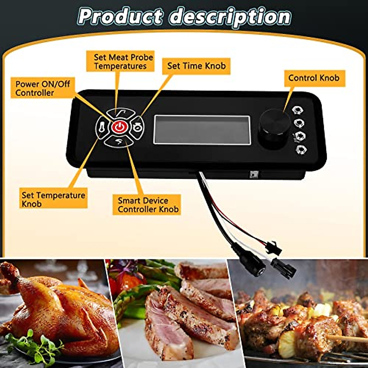 9904190036 Grill Controller Compatible with Masterbuilt Gravity Series 560 Digital Charcoal Grill and Smokers, Replacement for Digital Control Panel Part number MB20040220, MB20041020