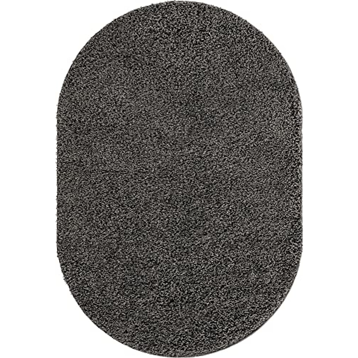 Unique Loom Solid Shag Collection Area Rug (4' x 6' Oval, Graphite Gray)