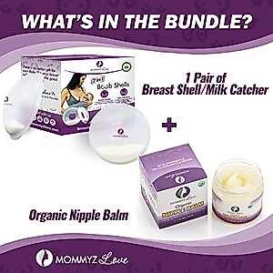 Breast Shell & Milk Catcher + Nipple Cream for Breastfeeding Relief - Breast Feeding Essentials KIT