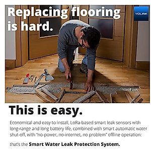 Smart Leak Sensor, YoLink 1/4 Mile World's Longest Range Wireless Smart Water Leak Sensor Compatible with Alexa and IFTTT Leak Detector with App Alerts and Remote Monitor, YoLink Hub Included