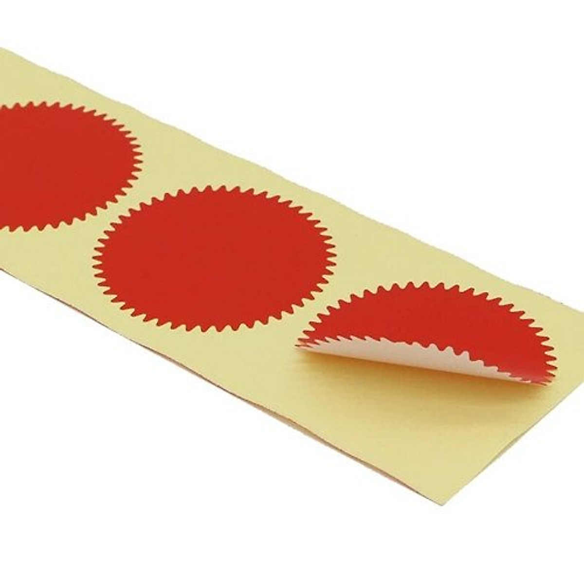 MDLG 100Pcs Blank Metallic Red Embossed Certificate Seals Stickers Scallop Edge Embossed Certificate Seals Stickers Stamp Sealing Certificate Self-Adhesive Seal Sticker