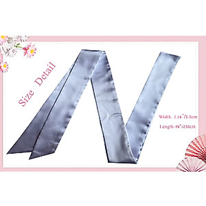 LORDRIE Wedding Satin Sash Bridal Belts For Special Occasion Dresses (White)