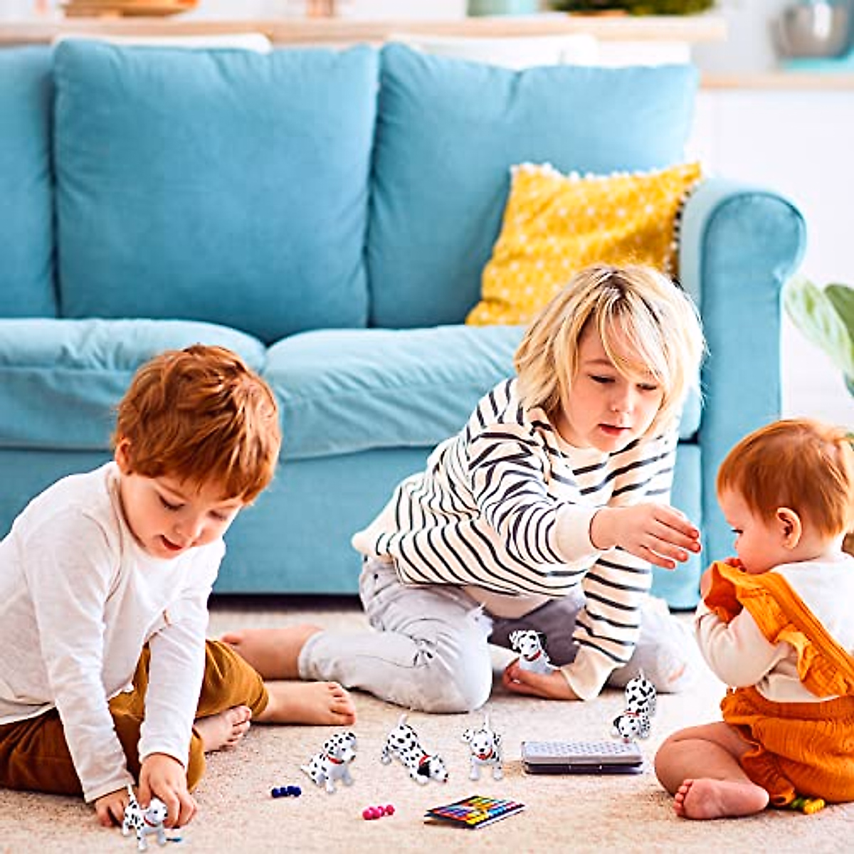 18 Pieces Mini Dog Animals Miniature Figurines Resin Dalmatian Cake Toppers Terrarium Crafts Ornament for Cake Decoration Garden Home Party Decor(18)