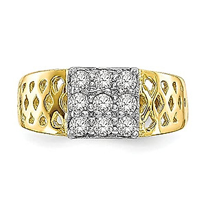 IceCarats 10K Yellow Gold Cubic Zirconia CZ Ring Size 1.5