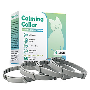 Cat Calming Collar 4 Pack Calming Collar for Cats Adjustable Lengths Pheromone Collar for Cats Lasts 60 Days Calming Cat Collar to Anxiety Relief, Stress Relief