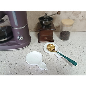 Coffee Spoon Rest for Coffee Bar Accessories, Small Spoon Rest for Coffee Station, Ceramic Tea Spoon Rest Tea Spoon Holder Teaspoon Rest (White, CAFE Pattern)