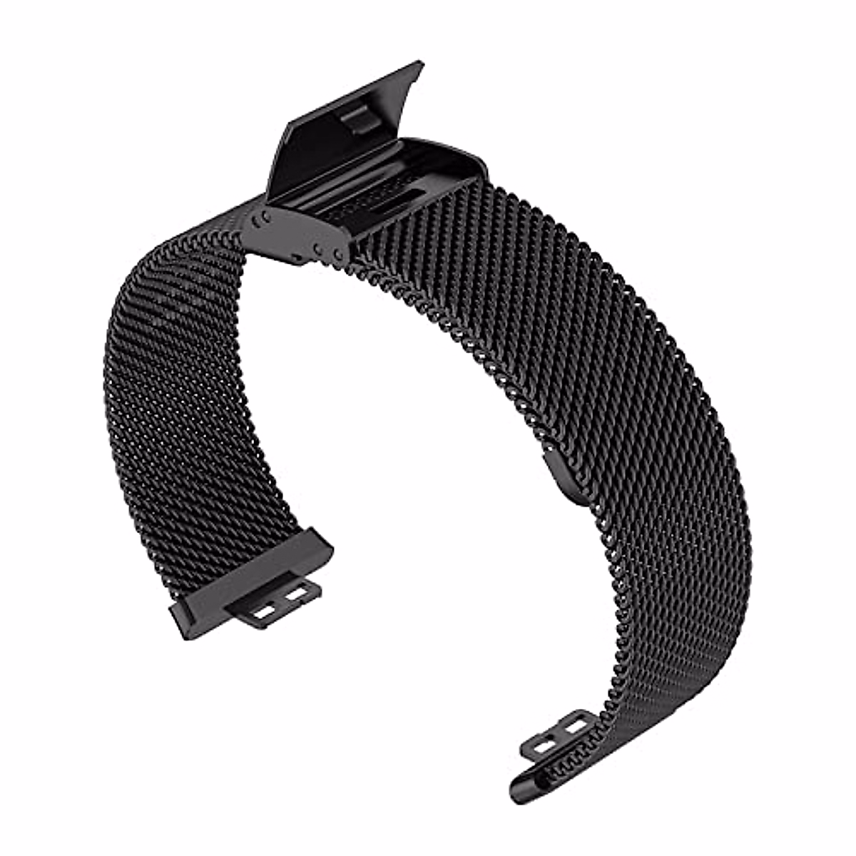 3Chome Band Strap Compatible with Huawei Watch Fit Smartwatch, Stainless Steel Bracelet Wristband Link for Huawei Watch Fit (Black)