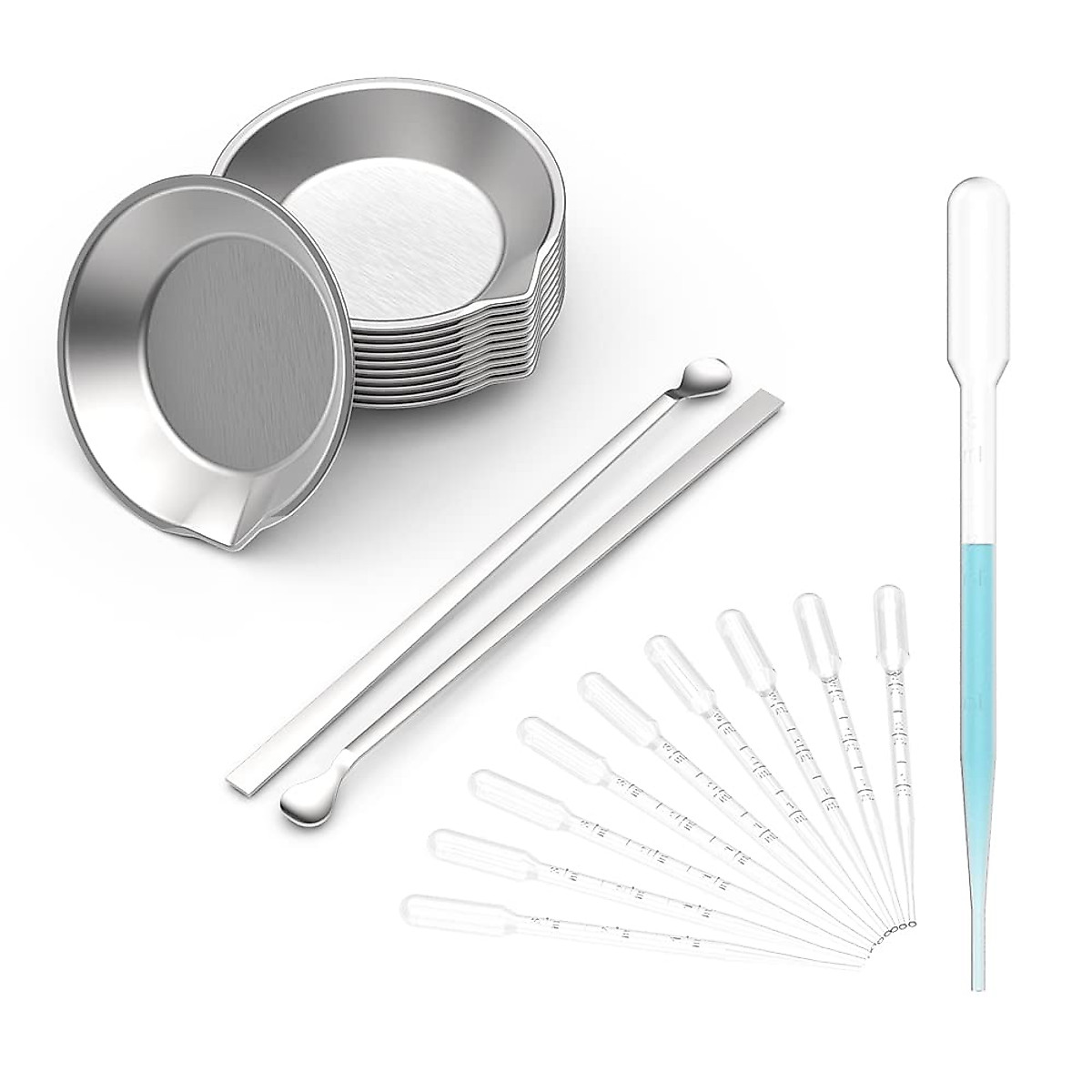 DIYESMART 12pcs Paint Tray, 2pcs Paint Stirrer and 10pcs 3ml Pipette Eyedroppers Suit for Airbrush Painting, DIY Art Craft Painting, Model Painting, Hobby Paint Building Tools, Lightweight…