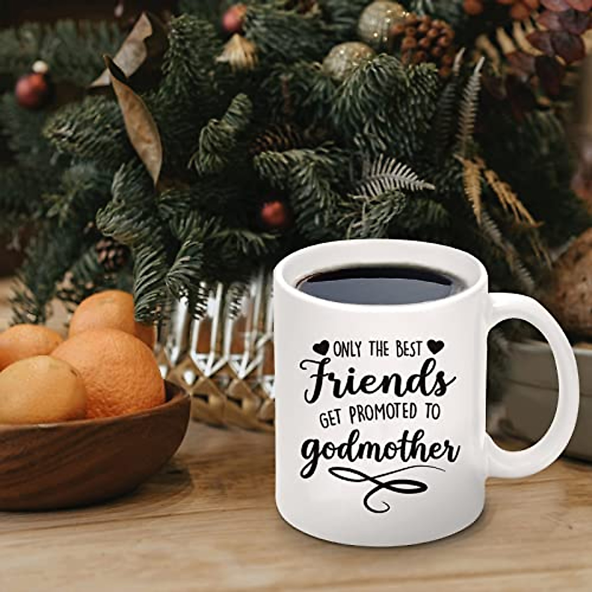 Godmother Gift - Only the Best Friends Get Promoted to Godmother Mug - Godmothers Proposal Gift - Gifts for Godmother From GodKids - Pregnancy Announcement Gift for Friends - Baptism Keepsake 11 Oz