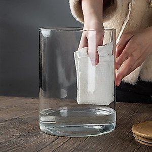 Glass Food Storage Jars Set of 5,Glass Storage Containers Clear Glass Food Canister with Bamboo Lid Airtight For Serving Tea, Coffee, Flour, Sugar, Candy, Cookie, Spice and More (Circular)