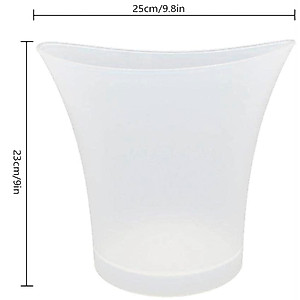PeSandy LED Ice Bucket, 5L Large Capacity Wine Ice Bucket Drink Containers with Multi Colors Changing for Party/Home/Bar, Waterproof Champagne Retro Wine Drink Beer Beverage (1PCS, Battery Powered)