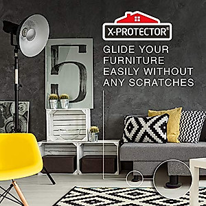 Felt Furniture Sliders Hardwood Floors X-PROTECTOR – 16 PCS 3 1/2" Furniture Sliders – Heavy Duty Felt Sliders Hard Surfaces – Move Your Furniture Easily & Safely!