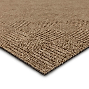 Mohawk Home 24" x 24" Indoor/Outdoor 0.25" Pile Height, Peel and Stick Carpet Tile, Brown Polyester, (15 Tiles) (60 sqft/Box)