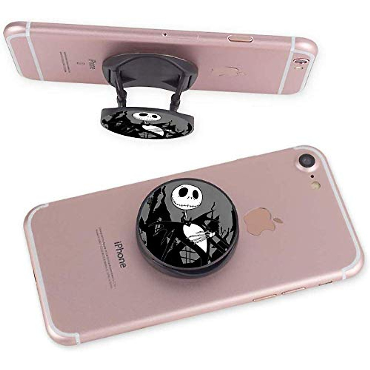 Cell Phone Finger Stand Holder, Jack Skellington Grip Foldable Phone Mount Expanding Kickstand Compatible with All Tablets and Smartphones
