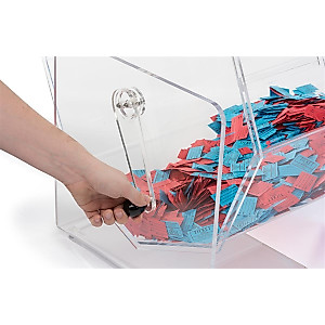 Clear Plexiglas Raffle Drum with Locking Hinged Door for Countertop Usage - Medium
