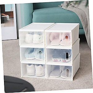 CHILDWEET Shoes Organiser Window Design 2 Pack Shoe Showcase Box Large Storage Case for Shoes Socks Underwear