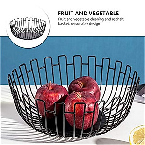 Cabilock Pantry Storage Baskets Metal Wire Fruit Bowl Countertop Fruit Basket Holder Stand Snack Plate Dish Serving Tray Decorative Container for Kitchen Living Room Style 2 Wire Storage Baskets