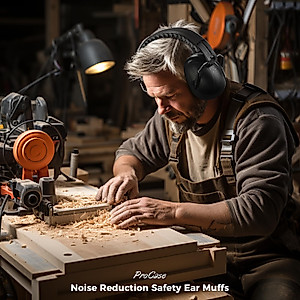 ProCase Noise Cancelling Earmuffs, SNR 34 dB Ear Protection, Adjustable Sound Proof Headphones for Adults Kids, Noise Cancelling Headphones for Autism, Effective Hearing Protection -Black