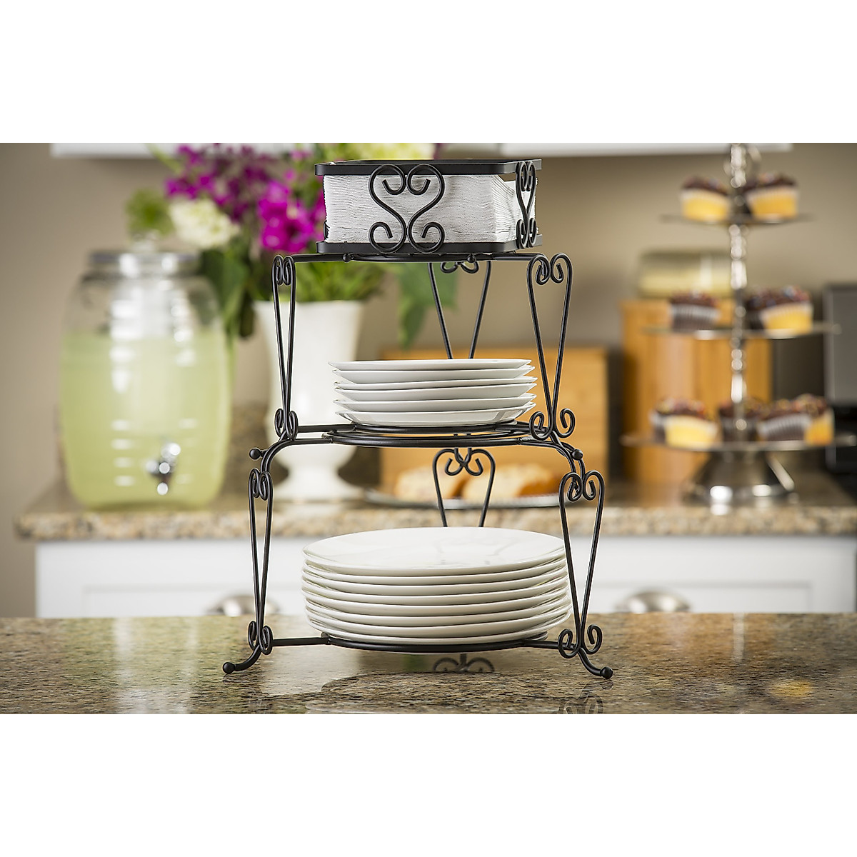 Tablecraft Farmhouse Collection 3-Piece Stackable Buffet Server ,, Black