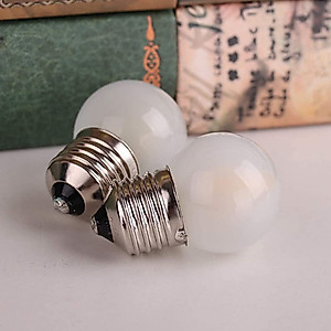 Qixivcom 6 Pack 1.5W White G40 Frosted Bulb LED Bulb E26 Warm White Energy Saving Retro Light String Replacement Bulbs Indoor and Outdoor Decorative Lighting Bulbs Vanity Mirror Billboard Decor