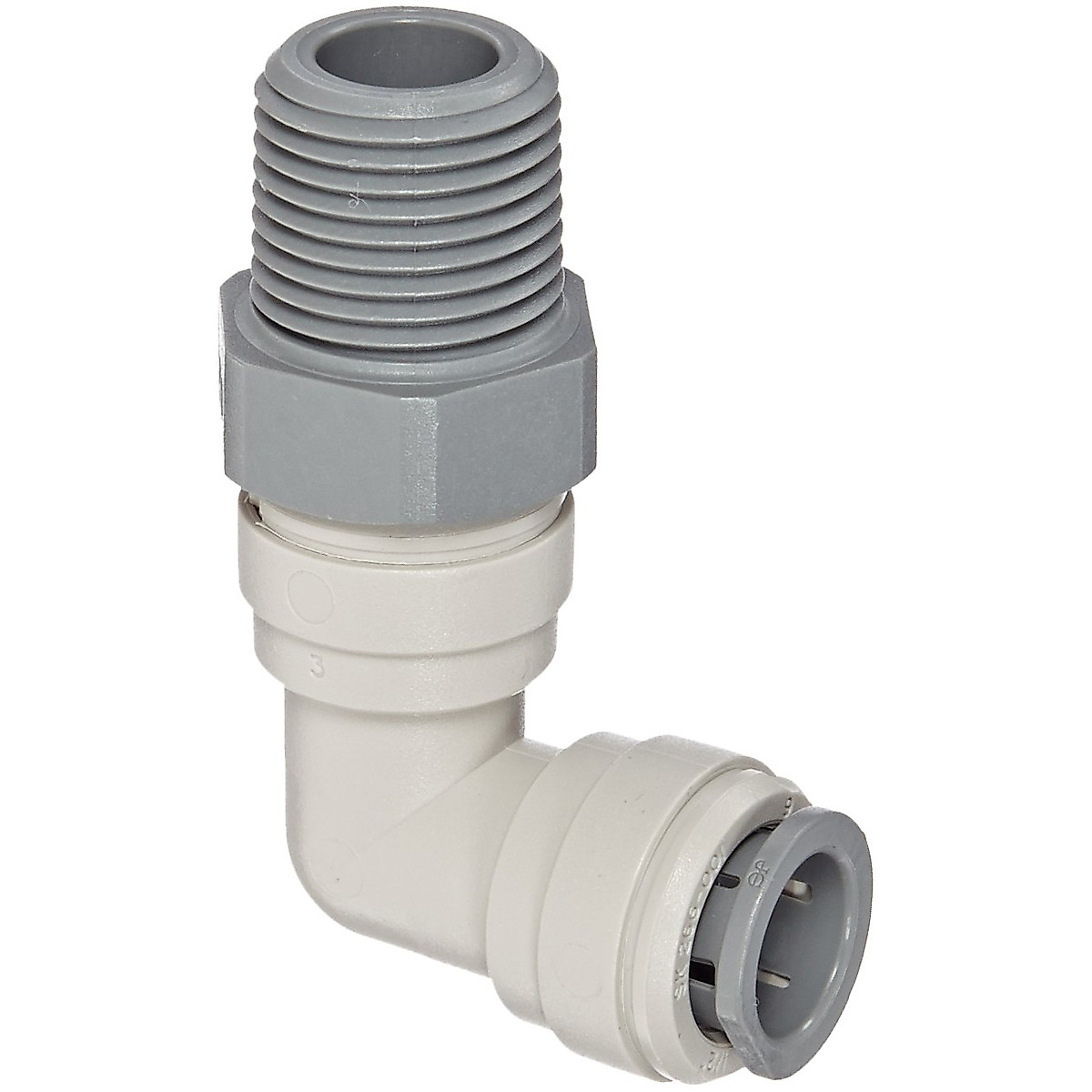 John Guest Acetal Copolymer Tube Fitting, Swivel Elbow, 1/2" Tube OD x 1/2" NPTF Male (Pack of 10)