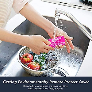 2 Pack Silicone Remote Cover Case for TVstick Lite 2020, Anti-Slip, Lightweight, Anti-Slip, Shockproof Protective Case(Rose Red & Sky Blue)