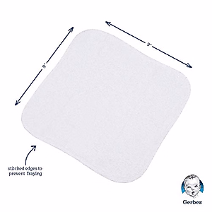Gerber Washcloth, White, 6-Count