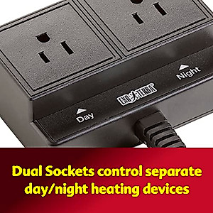 Exo Terra Thermostat for Reptile Terrariums with Day and Night Timer and Dual Receptacles