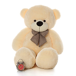 Giant Teddy 5 Foot Life Size Teddy Bear Huge Stuffed Animal Toy Huggable Cute Cuddles Bear (Vanilla Cream)