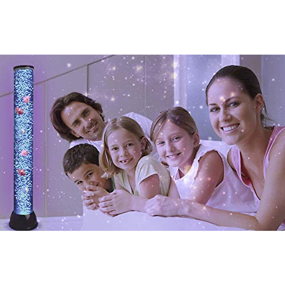 Lightahead Extra Large 32 Inches LED Fantasy Bubble Fish Tube Fake Aquarium with 7 Color Light Effects & Remote Control. The Ultimate Sensory Lamp.