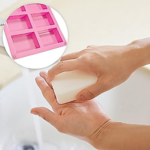 Dohia Silicone Soap Molds 6 Cavities Silicone Baking Mold DIY Handmade Soap Making D1-2306-FXSGZM (Pink)
