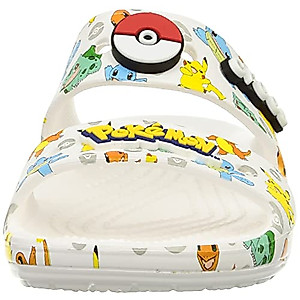 Crocs Unisex Classic Pikachu Sandals, Pokemon Shoes Slide, White/Multi, Numeric_8 US Men