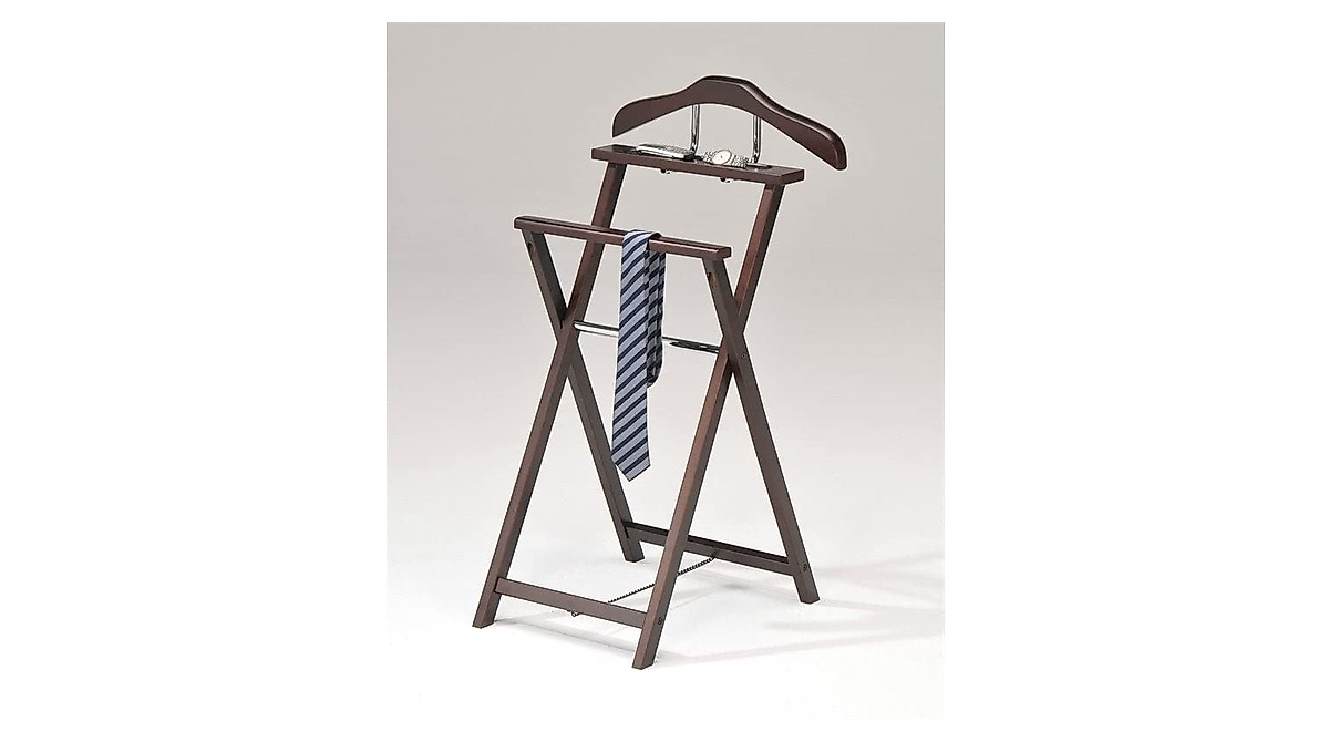 InRoom Designs Walnut Valet Stand - Stylish & Solid Wood