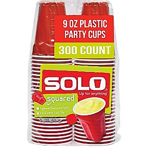 SOLO Cup Company Small Red Plastic Party Cups, 9 Ounce, 300 Count (ASQ950-20004)