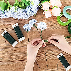 Zeanla Green Floral Wire,Christmas Wire Wreath Wire 3 Pack 118 Yards 22 Gauge Flexible Paddle Wire Florist Wire Green Wire for Crafts,Christmas Wreaths Tree,Garland and Floral Flower Arrangements