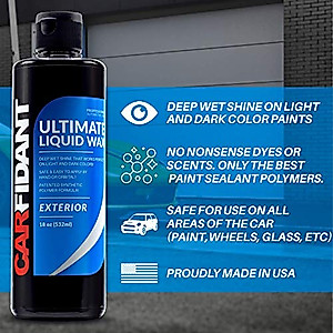 Carfidant Premium Liquid Car Wax Kit - Ultimate Liquid Wax Paint Sealant - Easy to Apply - Nano-Polymer Protection - Car Detailing Products Car Wash Kit - Microfiber Towel + Applicator