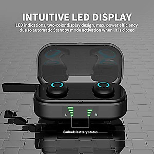 Elrigs Bluetooth 5.0 True Wireless Earbuds with Charging Case for iPhone Android, 28H Playtime, IPX5 Waterproof, TWS Stereo Headphones with mic, in-Ear Earphones Headset with LED Display…