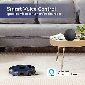 ILIFE A80 Max Robot Vacuum Cleaner, 2000Pa Max Suction, Wi-Fi Connected, Works with Alexa, 2-in-1 Roller Brush, Self-Charging, Slim and Quiet, Ideal for Pet Hair, Hard Floor and Medium Pile Carpet.