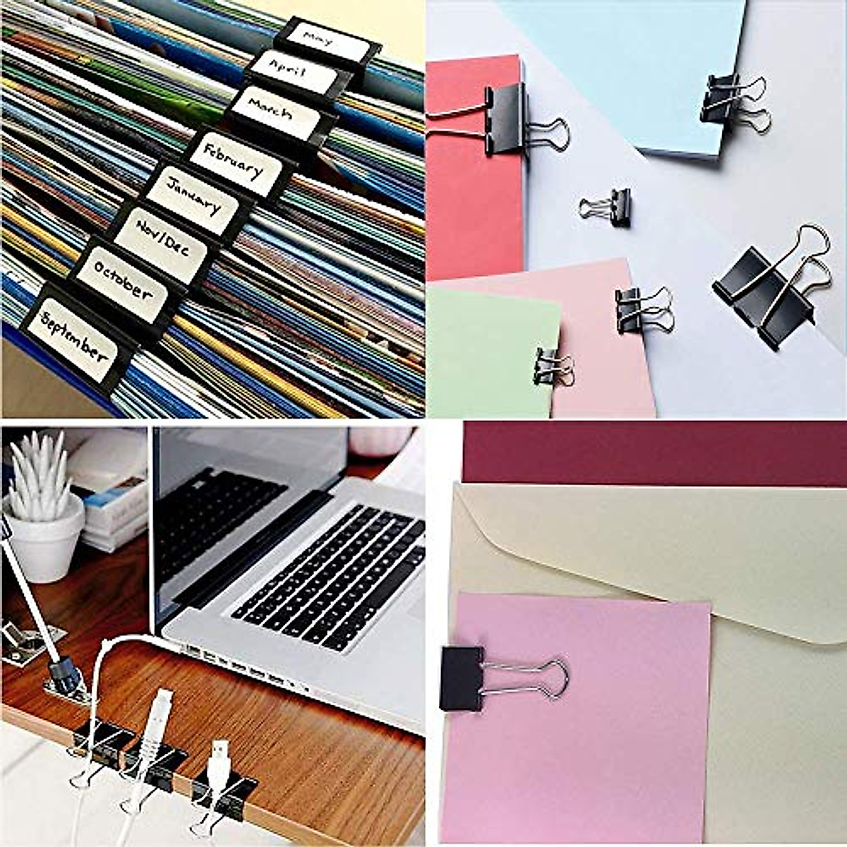 48 Pieces Extra Binder Clips,2 Inch Width,Paper Clips Extra Large for Office Supplies (Black)