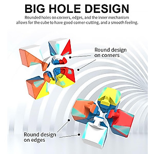 CFMOUR Speed Cube 3x3x3 - Moyu Meilong 3C, Stickerless Magic Cube 3x3, Fast Smooth Turning Vivid Colour 3D Puzzle Brain Toy Travel Games, Turns Quicker Than Original