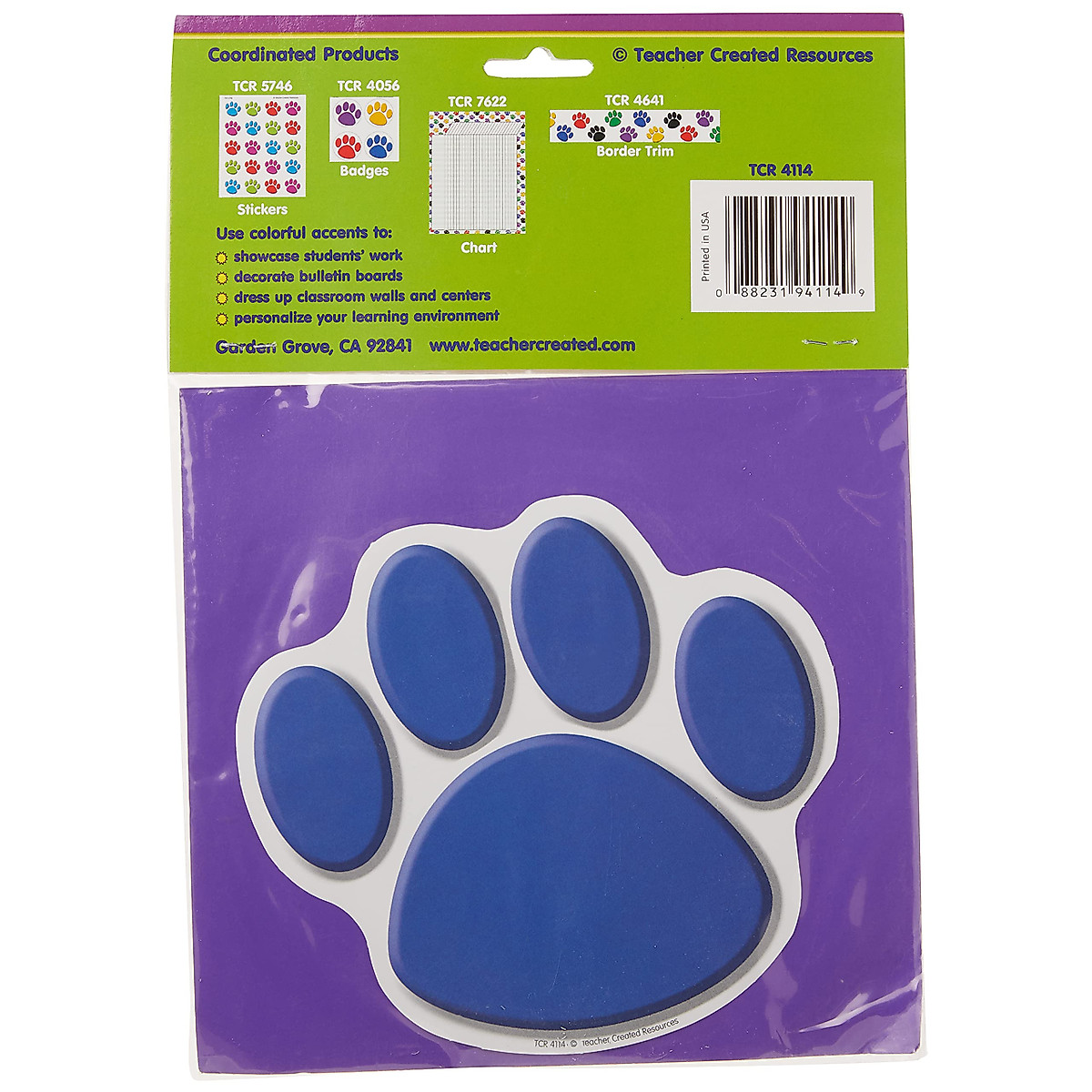 Teacher Created Resources Paw Print Accents, Colorful (4114) - 30 Count