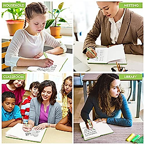 feela 24 Pack Journal Notebook Bulk for Work, Business Notebook Hardcover Lined Writing Journal with Pen Holder for Men Women Note Taking, with 24 Black Pens, 120 GSM, 5.1”x8.3”, A5, Green