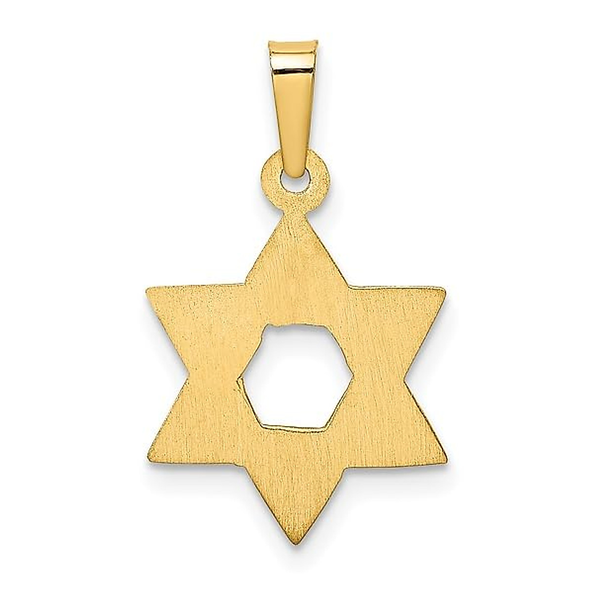 14K Yellow Gold Star of David Jewish Magen Necklace Judaica Religious Pendant Israel Charm 23mm x 13mm Only