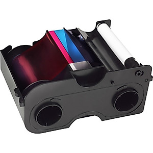 HID 45100 - YMCKO - HID Fargo DTC4250e& DTC4000 YMCKO Full Color Ribbon Cartridge with Resin Black and Clear Overlay Panel - 250 Images