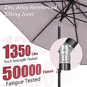 Tempera 9' Outdoor Market Patio Table Umbrella with Push Button Tilt and Crank,Large Sun Umbrella with Sturdy Pole&Fade resistant canopy,Easy to set,Red