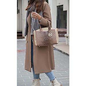 MKF Collection Tote Bag for Women, Vegan Leather Pocketbook Top-Handle Crossover Purse Handbag