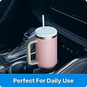 Bluwing 2 Pack 40 oz Tumbler Lid Replacement for 40oz Stanley Quencher 2.0, Replacement Tumbler Lids Covers Fit for Stanley Cup (White 2 Pack)