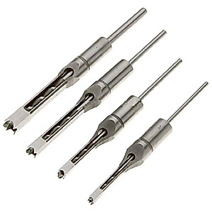 Driak 4-Piece 1/4-to-1/2-Inch HSS Woodworking Tools Auger Bit Square Hole Drill Bit Countersink Drill Bit Hole Saw Kit Wood Chisel Set Wood Drill Bit Set Used for Woodworking Aspects
